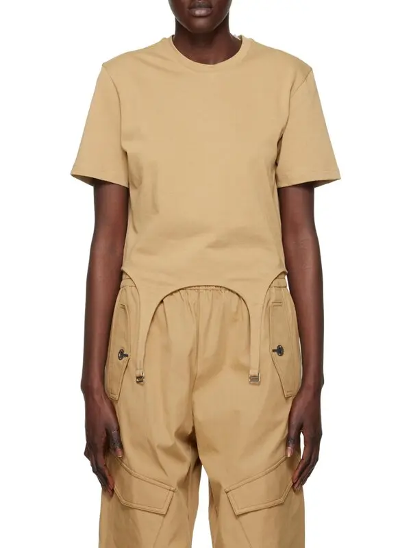 DION LEE Organic Cotton Garter T-shirt - Nude
