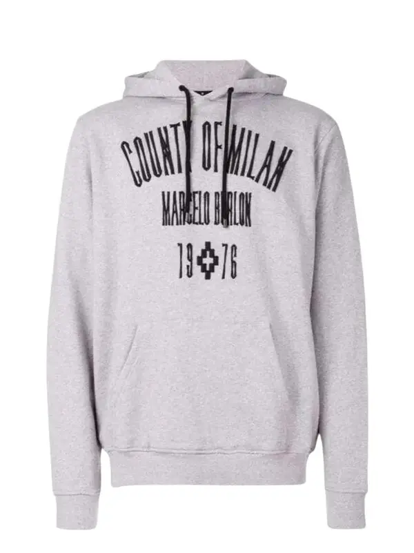 MARCELO BURLON COUNTY OF MILAN Long Sleeve Hooded Sweater - Gray, Black