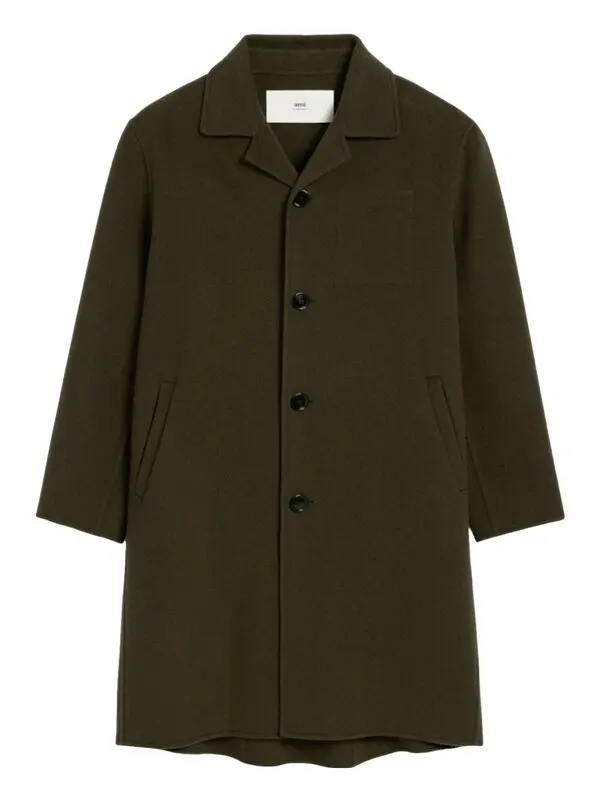Ami Single-breasted Coat - Dark Coffee