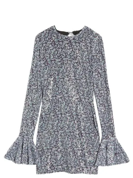 ROTATE BY BIRGER CHRISTENSEN Long-sleeved Open Back Dress - Gray