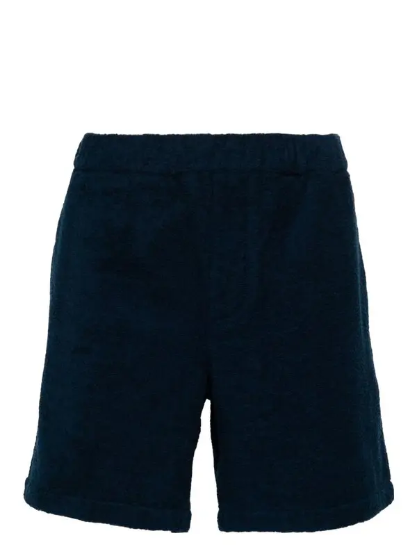 Prada Logo Plaque Mid-rise Shorts - Blue