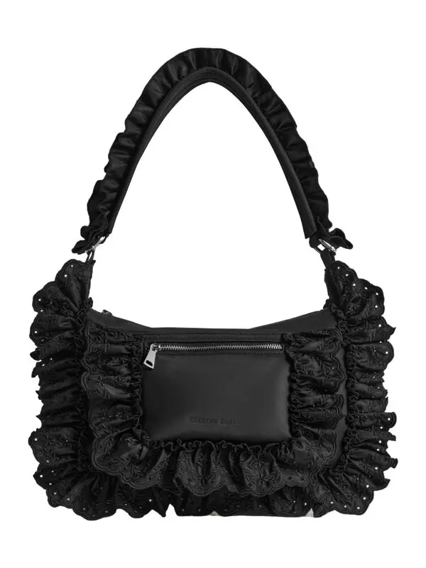 Simone Rocha Daisy Ruffled Shoulder Bag - Black