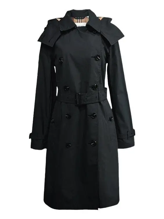Burberry Long-sleeved Trench Coat - Black