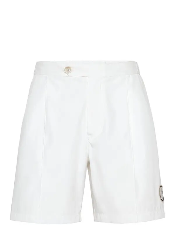 Brunello Cucinelli Tailored Knee-length Shorts With Logo Appliqu - White