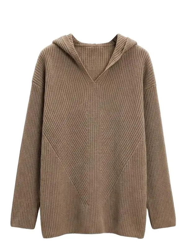 Max Mara Hooded Ribbed Jumper - Multicolor