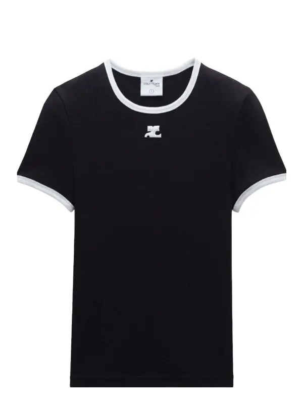 COURREGES Courrèges Bumpy Crewneck Short-sleeved T-shirt - Black