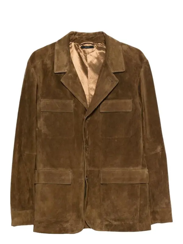 TOM FORD Suede Patch-pocket Blazer - Brown