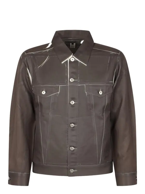 Comme Des Garçons Printed Denim Jacket - Black