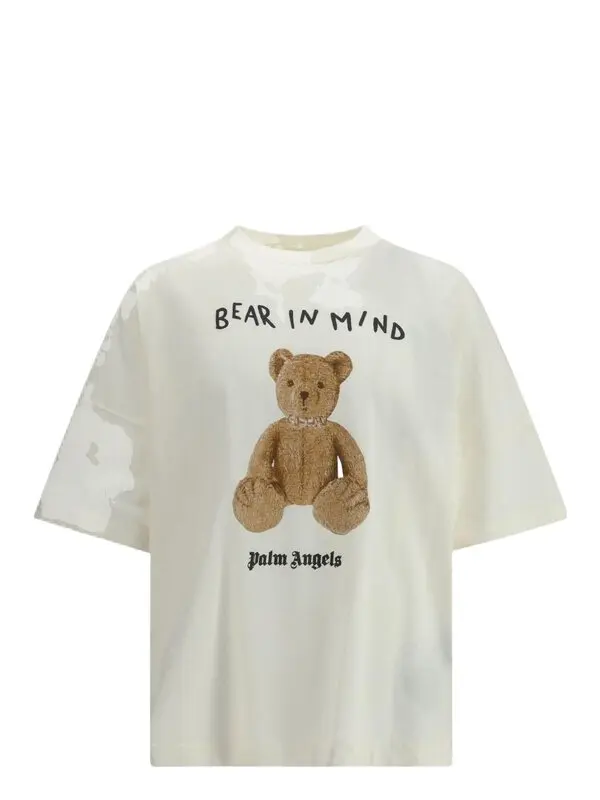 Palm Angels Bear Printed Ovesize T-shirt - White