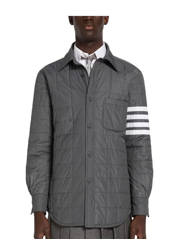Thom Browne 4-bar Padded Shirt Jacket - Medium Gray