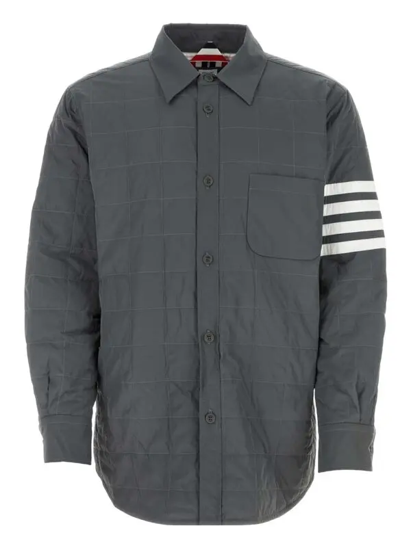 Thom Browne 4-bar Padded Shirt Jacket - Medium Grey