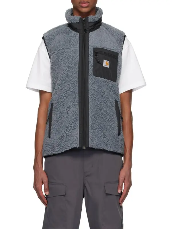 Carhartt Work In Progress Prentis Logo Patch Zipped Vest - Grey