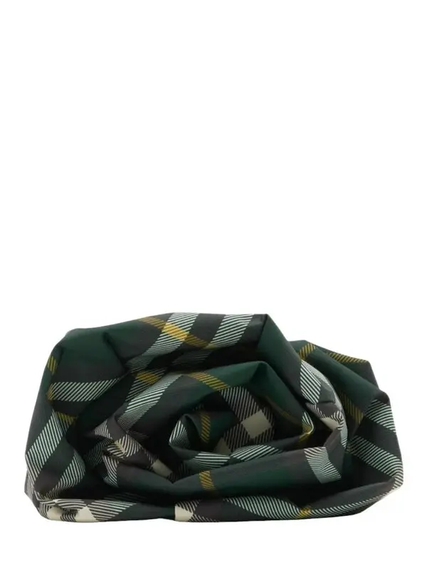 Burberry Rose Checkered Ruched Clutch Bag - Green