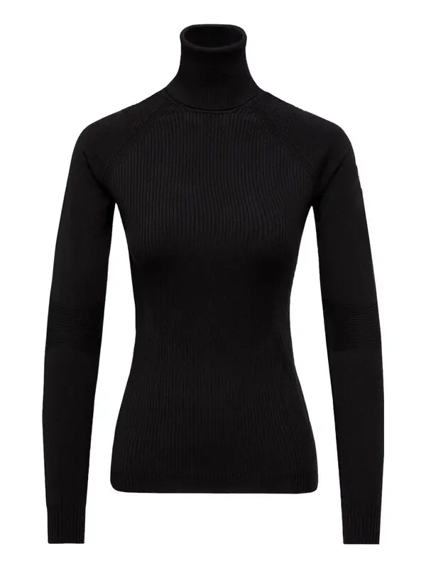 Moncler Ribbed High Neck Jumper - Black