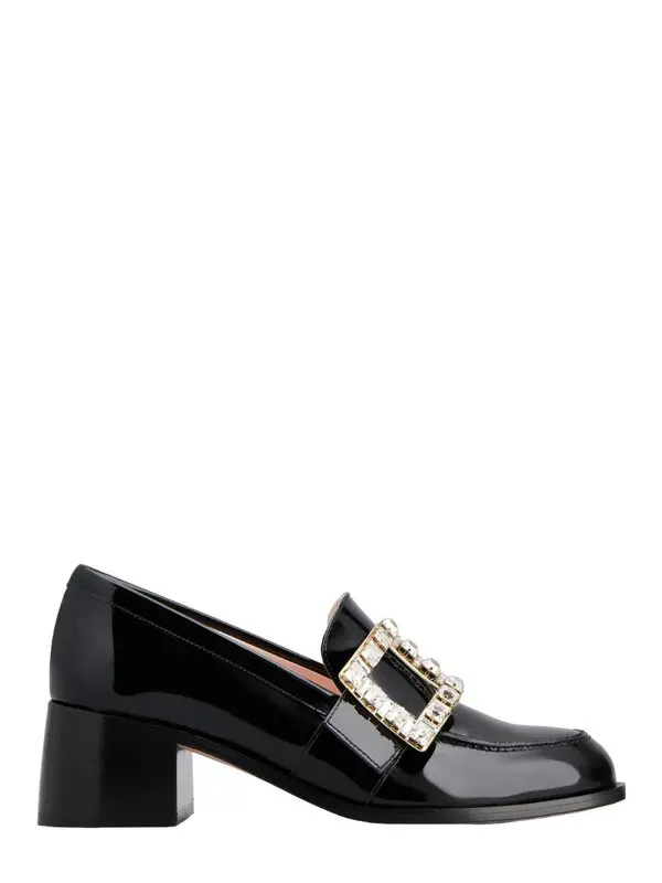 ROGER VIVIER Embellished Buckle Loafers - Black