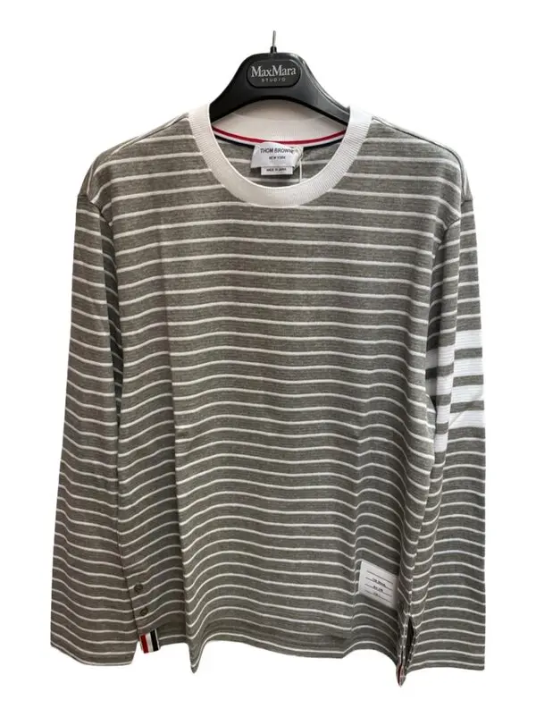 Thom Browne 4-bar Stripe Long-sleeve T-shirt - Gray