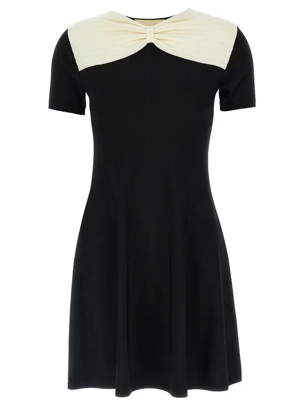 Valentino Garavani Bow Detail Short-sleeved Mini Dress - Black