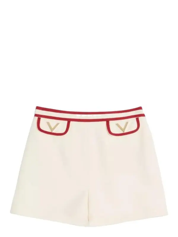Valentino Garavani Crepe Couture Shorts - Ivory/red