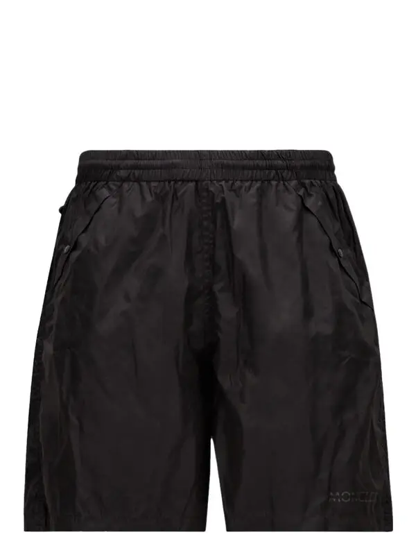 Moncler Logo Patch Nylon Shorts - Black