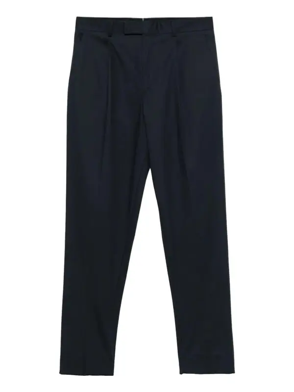 Zegna Tapered Trousers With Pleated Detailing - Blue