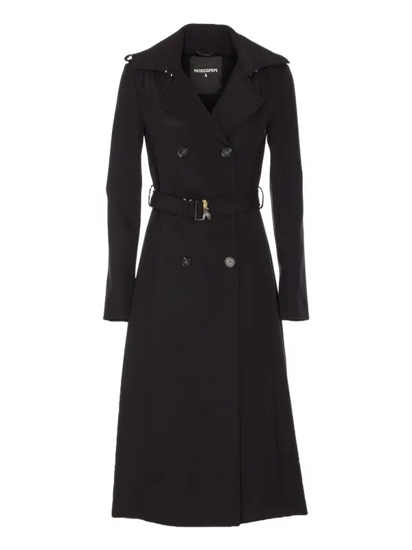Patrizia Pepe Double-breasted Trench Coat - Black