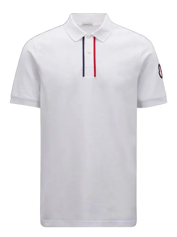 Moncler Tricolour Polo Shirt - White
