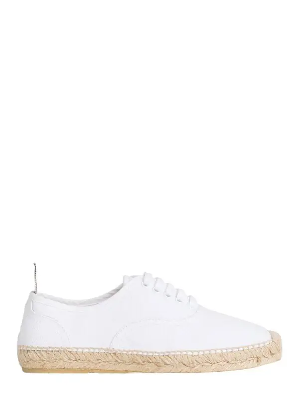 Thom Browne Jute Sole Lace-up Espadrille Sneakers - White