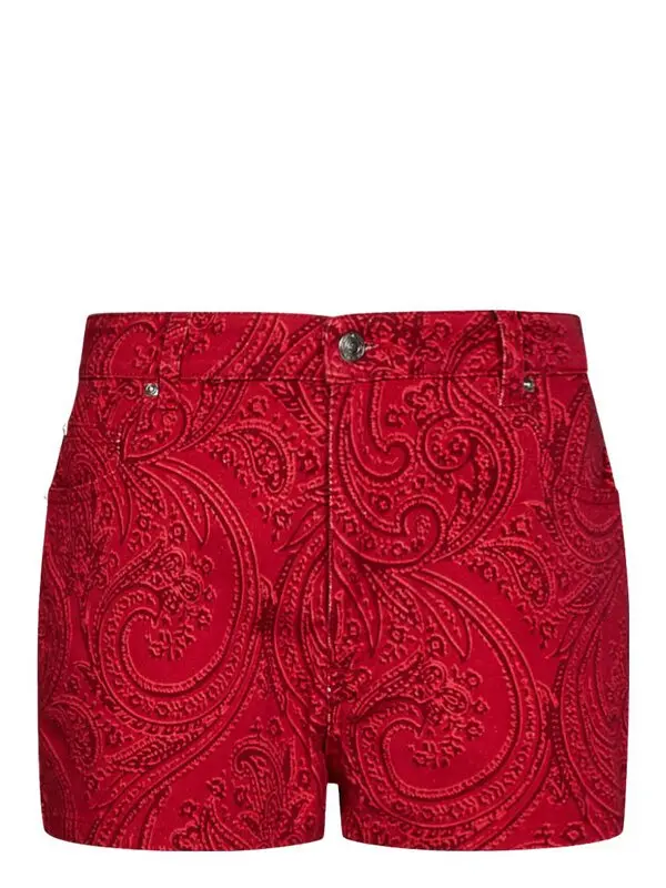 Etro Paisley Print Tailored Shorts - Red