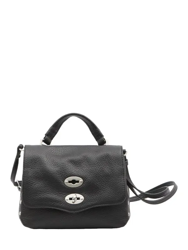 ZANELLATO Studded Top Handle Shoulder Bag - Black