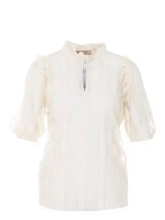 TWINSET Short-sleeved Lace Blouse - White