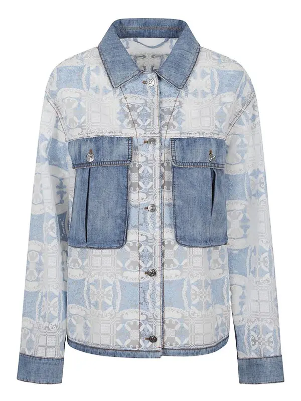 Ermanno Scervino Denim Jacket With Lace Paneling - White
