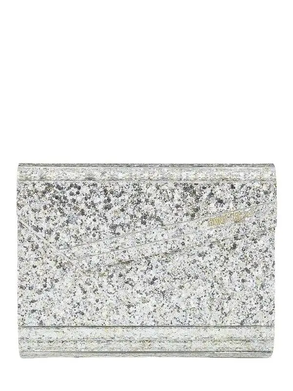 JIMMY CHOO Candy Sequined Satchel Bag - White