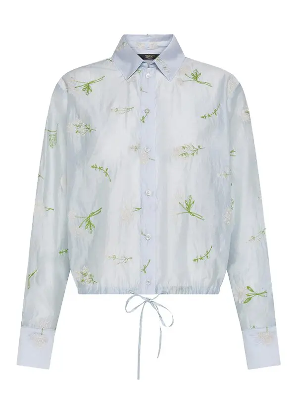 Seventy Embroidered Long-sleeve Shirt - Light Blue