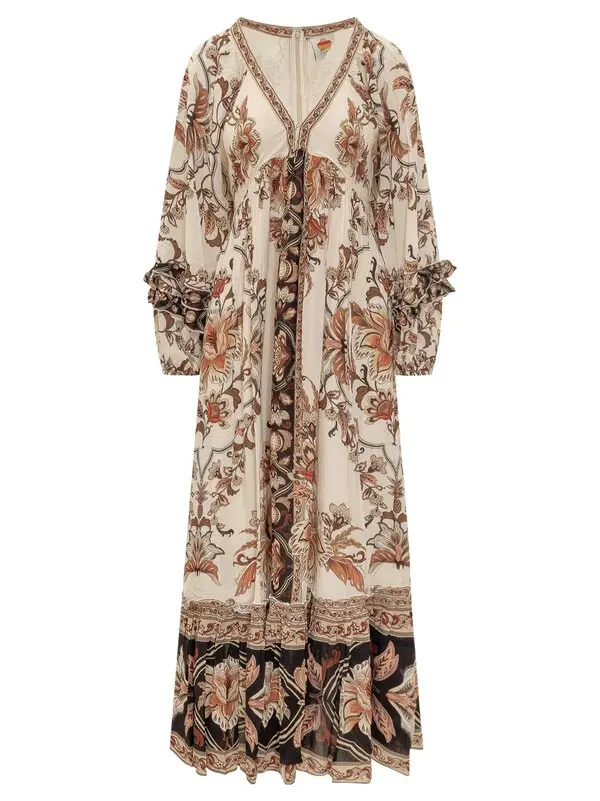 Farm Rio Majestic Garden Maxi Dress - Nude