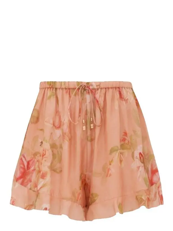Zimmermann Roselight Frill Short - Pink Roses