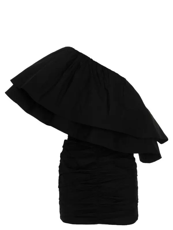 ROTATE BY BIRGER CHRISTENSEN Off-shoulder Ruffled Minidress - Black