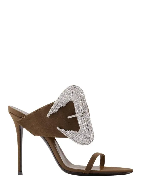 GIUSEPPE ZANOTTI Ludhovica Embellished Stiletto Sandals - Brown