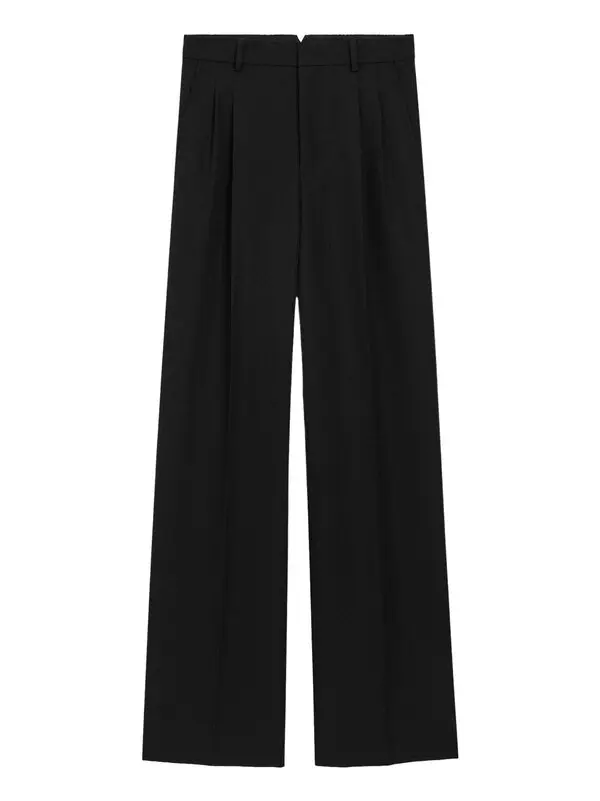 AMI Paris Straight Leg Trousers With Logo Belt Detail - Black