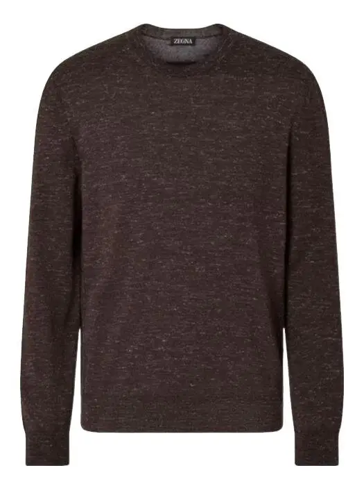 Zegna Oasi Mélange Crewneck Sweater - Dark Brown