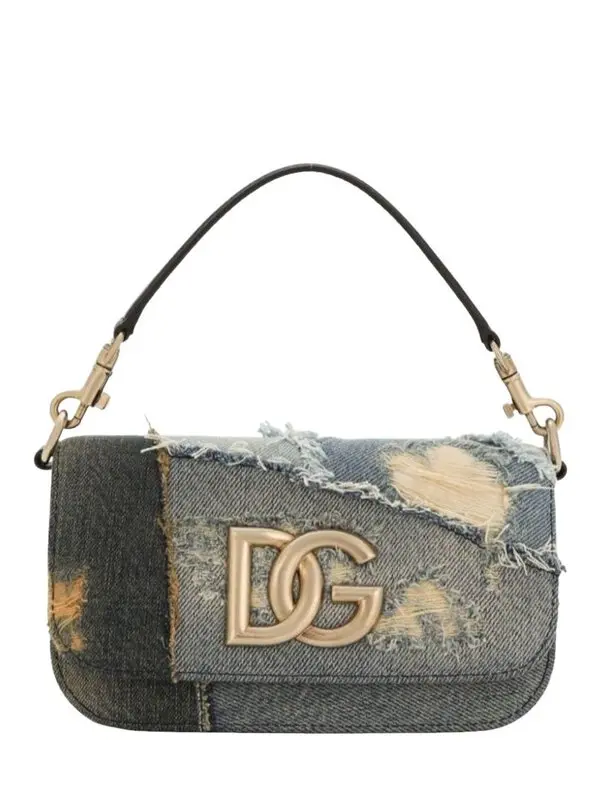Dolce & Gabbana Dg Logo Plaque Patchwork Crossbody Bag - Blue/gold/multicolor