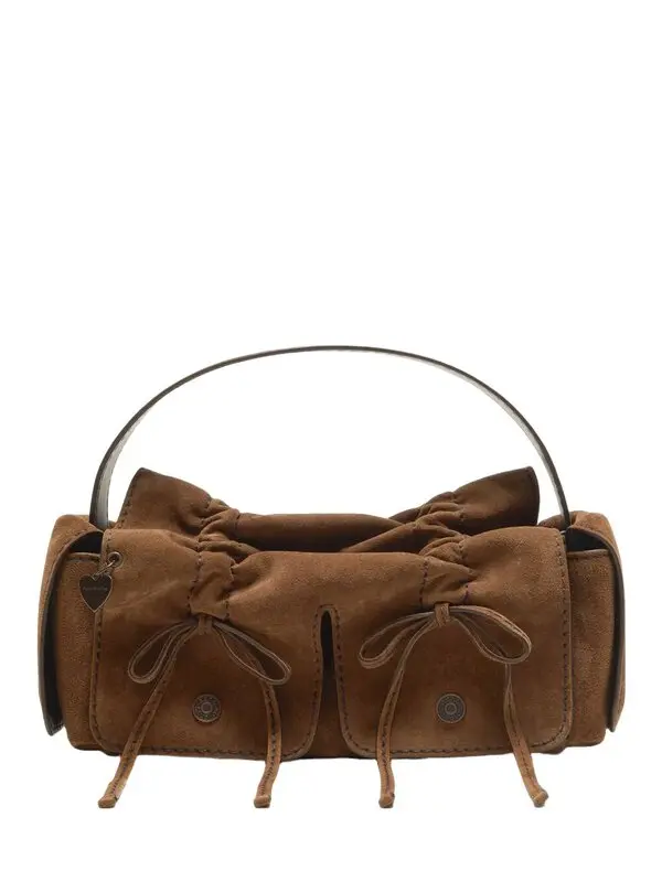 Acne Studios Drawstring Detail Leather Shoulder Bag - Brown