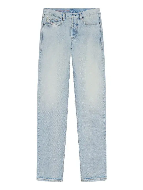 DIESEL® Logo Patch Straight Leg Jeans - Gray