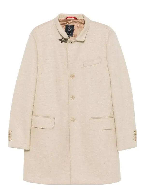 FAY Single-breasted Coat - Nude