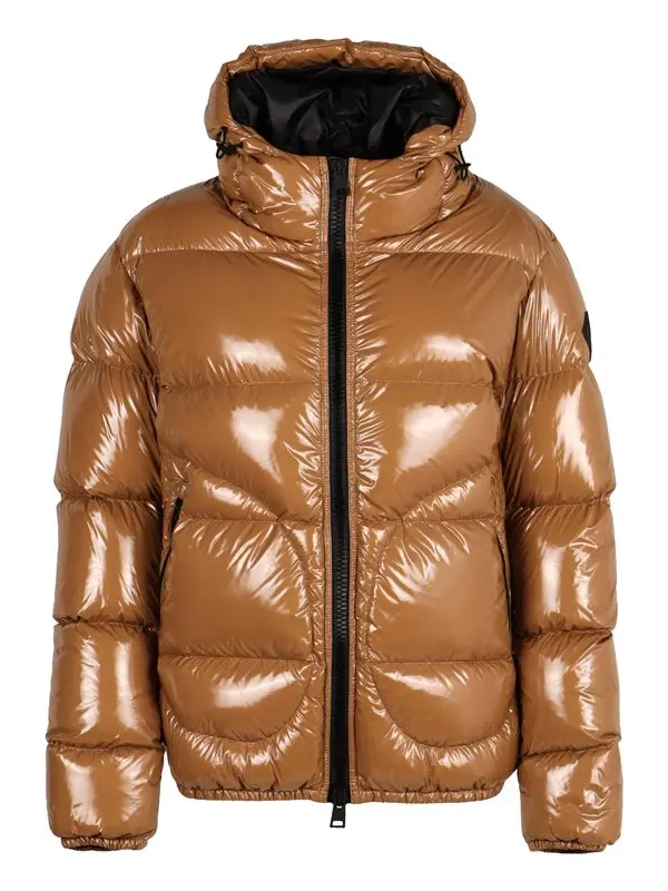 Herno Zip-up Hooded Padded Quilted Coat - Brown
