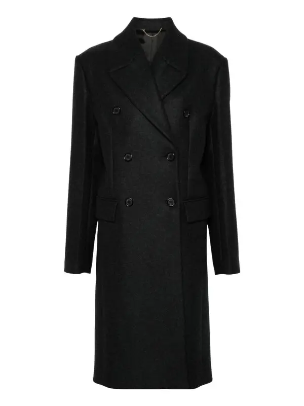 TOTEME Double-breasted Long Coat - Charcoal Melange
