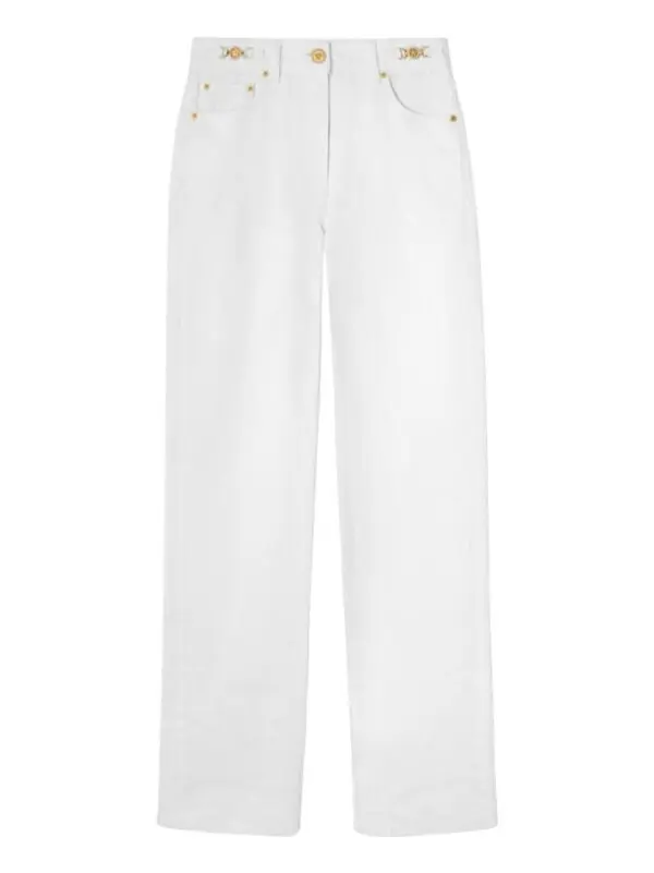 Versace High-rise Wide-leg Jeans - White