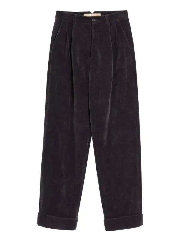 Valentino Garavani Straight Fit Velvet Trousers - Black