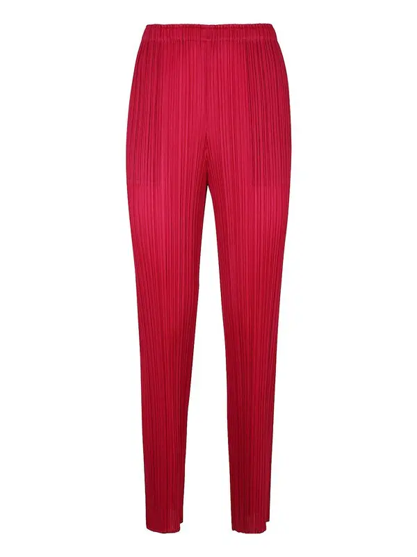 PLEATS PLEASE BY ISSEY MIYAKE Elasticated Waistband Pleated Trousers - Red