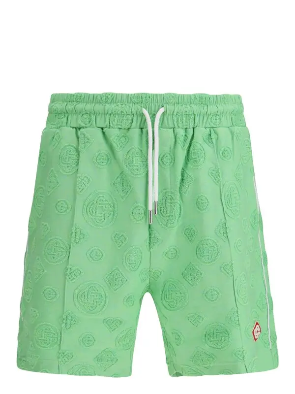 Casablanca Monogram Jacquard Drawstring Shorts - Green