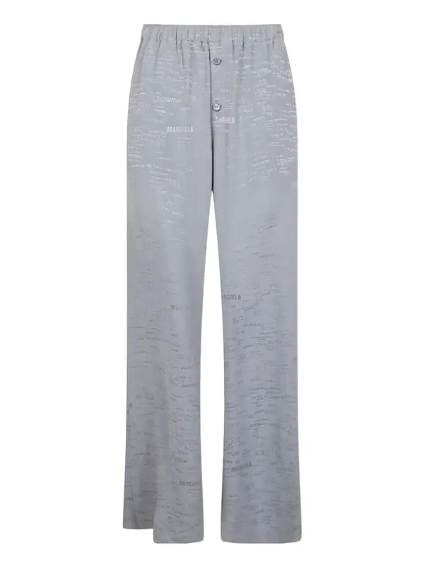 MAISON MARGIELA Satin Printed Wide Leg Pants - Gray